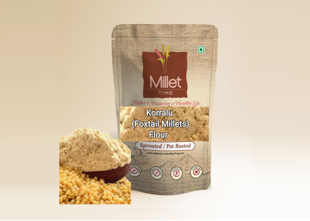ORGANIC Foxtail Millet Flour(కొర్ర పిండి)(ನವಣೆ ಹಿಟ್ಟು)(कंगनी का आटा ...